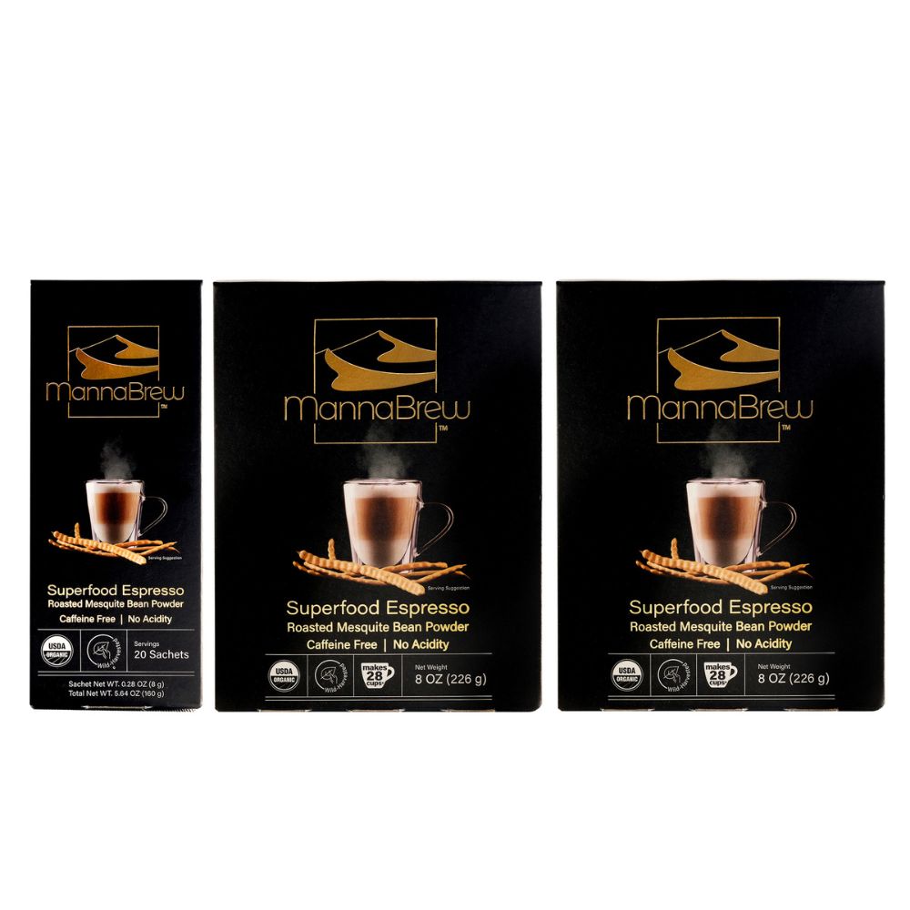 MannaBrew Superfood Espresso (2 x 226g + 1 X 20 sachet) – MannaBrew SA